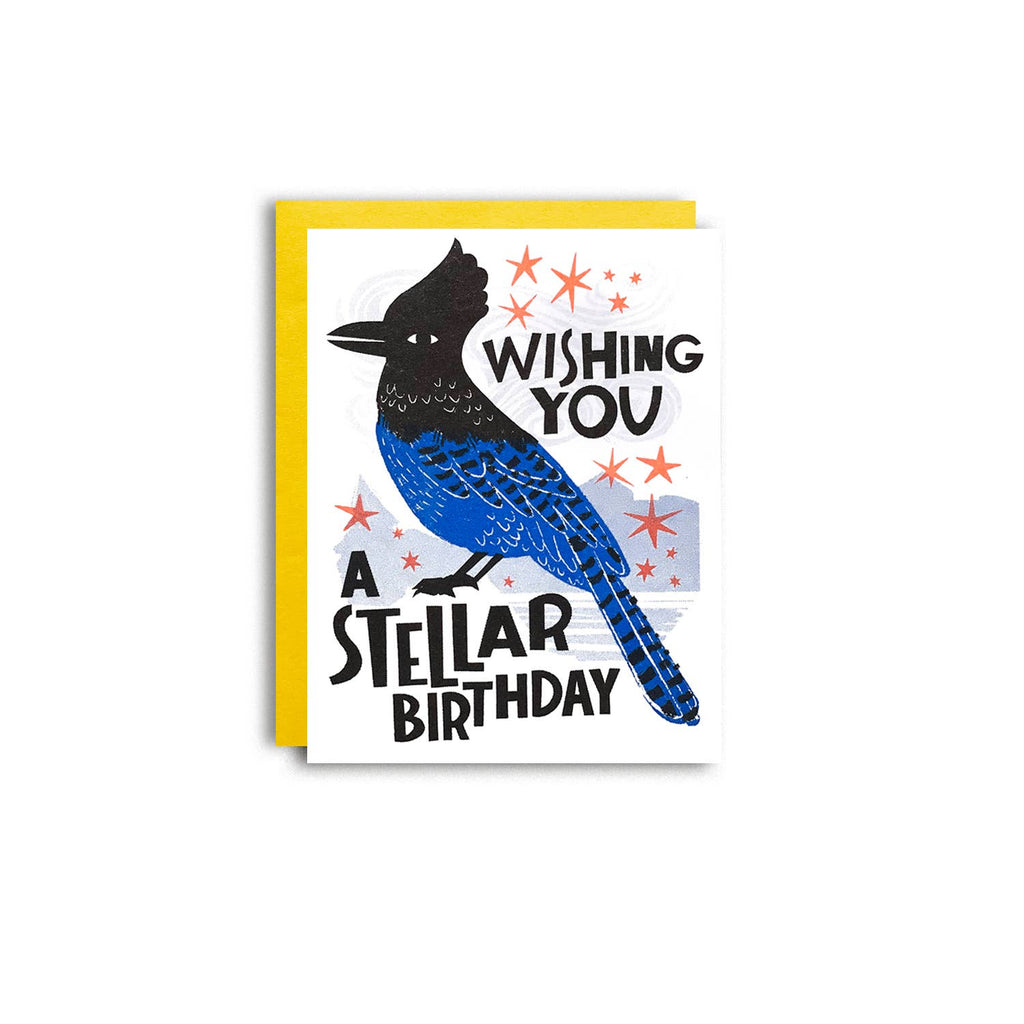 Stellar Birthday - Stellar Jay Risograph Birthday Card – Dear Ollie
