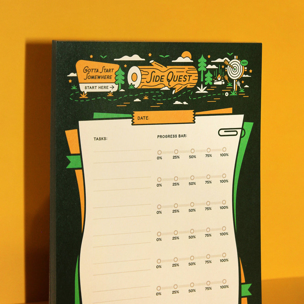 "Side Quest" Task Notepad (5x7) | Cute Productivity Notepad – Dear Ollie